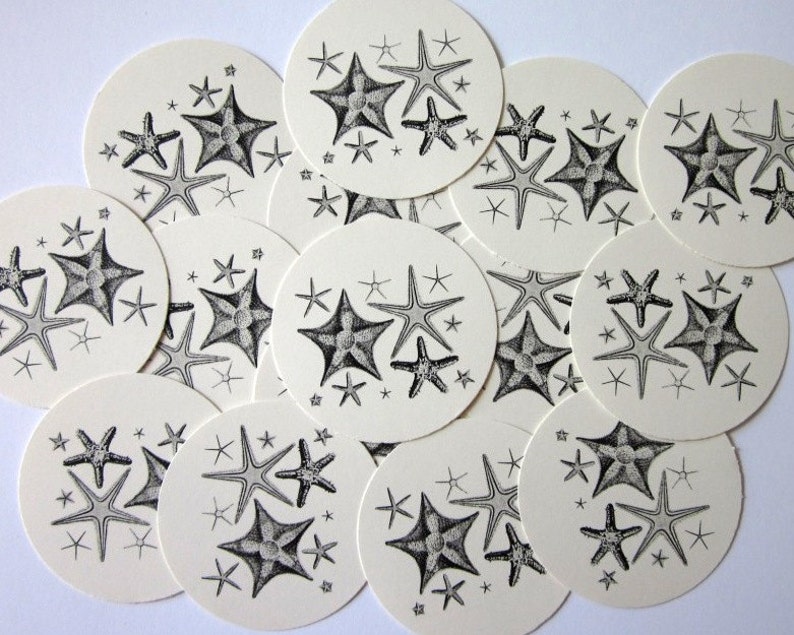 Starfish Tags Round Gift Tags Set of 10 - Etsy