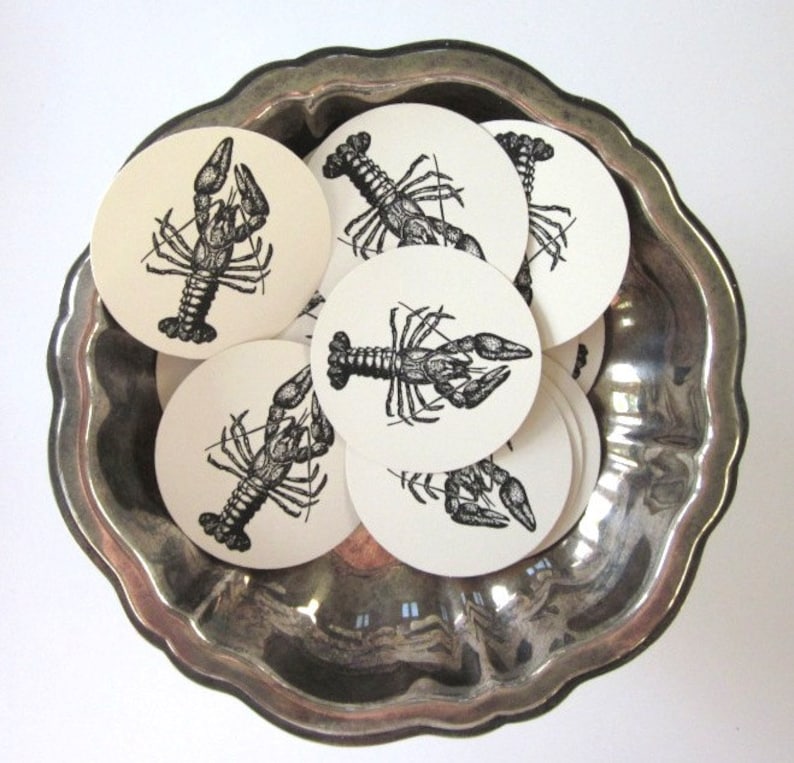 Crawfish Tags Round Paper Gift Tags Set of 10 | Etsy