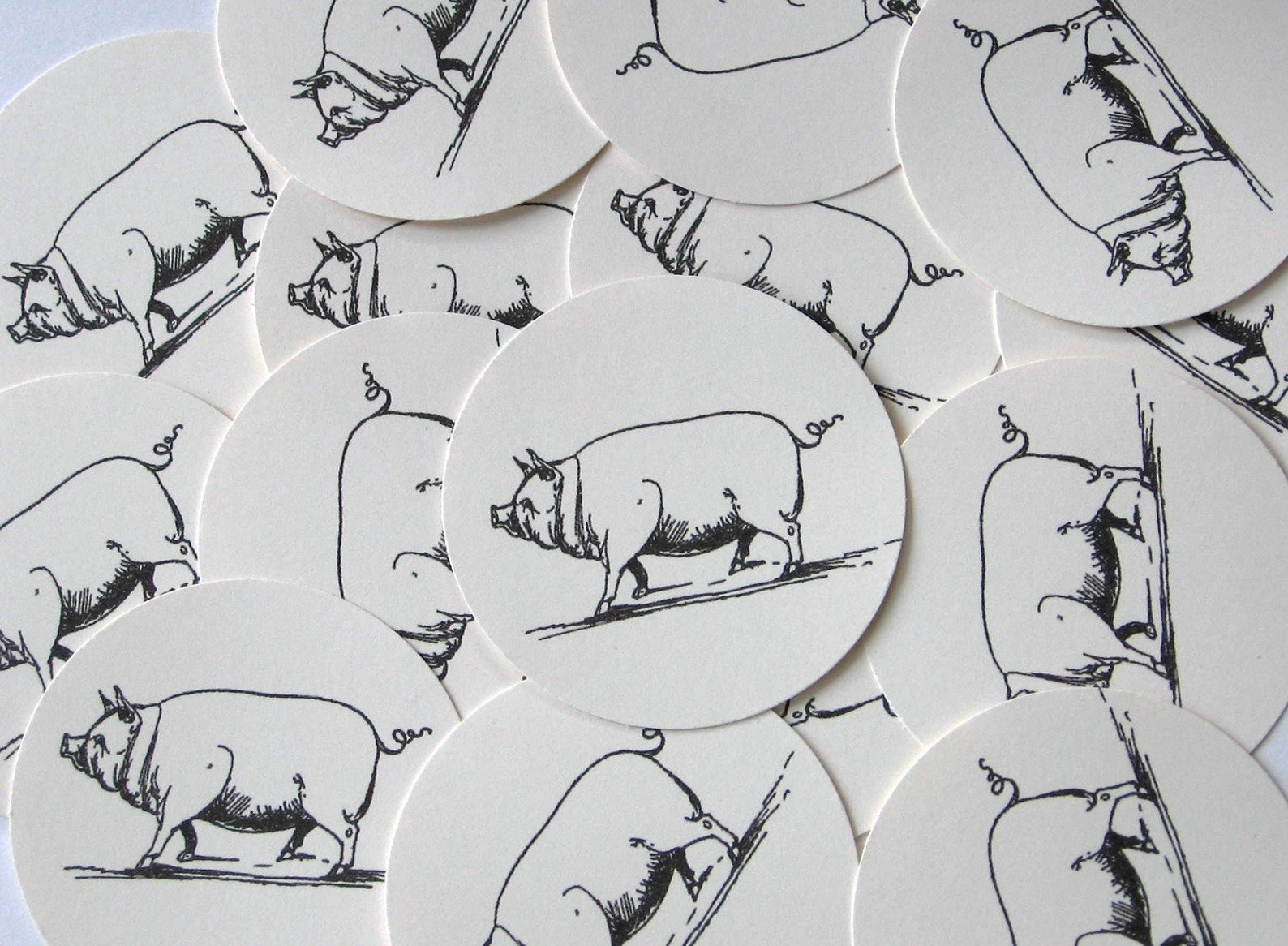 Pig Tags Round Gift Tags Set of 10 - Etsy