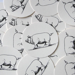 Pig Tags Round Gift Tags Set of 10 - Etsy