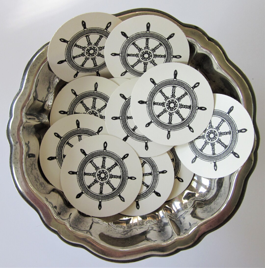 Ship Wheel Helm Tags Round Paper Gift Tags Set of 10 - Etsy