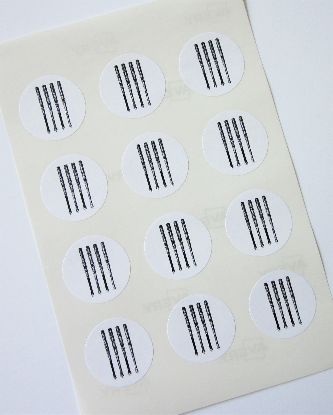 Baseball Bat Stickers One Inch Round Seals - Etsy