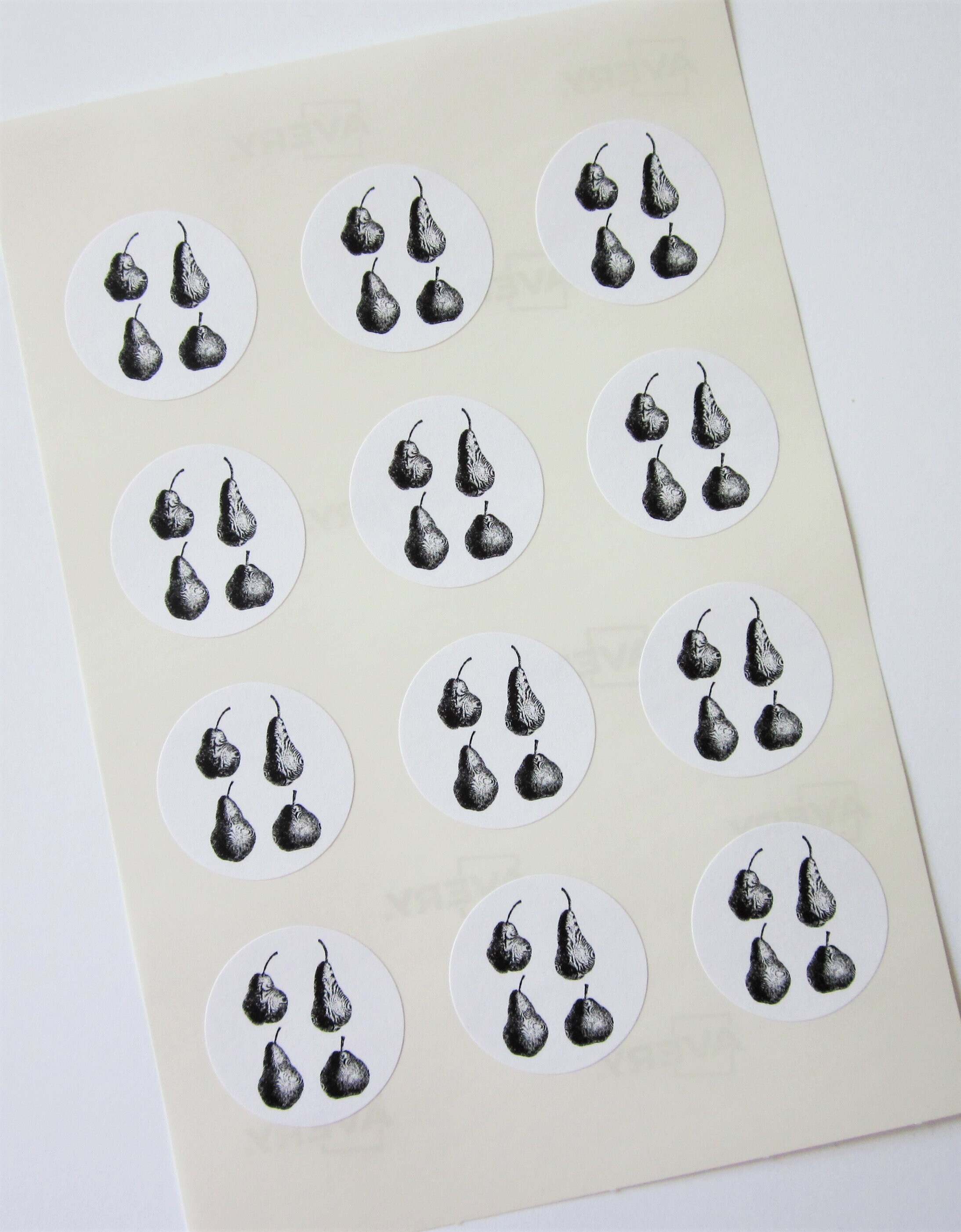 Pear Fruit Stickers One Inch Round Seals - Etsy