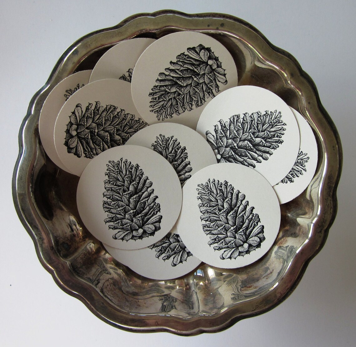 Pine Cone Tags Round Gift Tags Set of 10 - Etsy