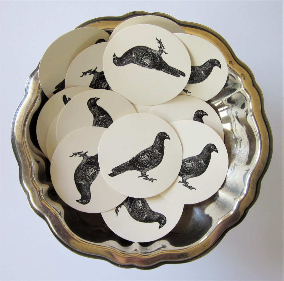 Pigeon Bird Tags Round Paper Gift Tags Set of 10 - Etsy