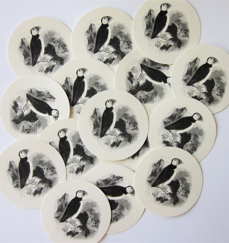 Puffin Round Gift Tags Set of 10 - Etsy