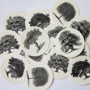 Tree Tags Round Gift Tags Set of 10 Five Tree Images - Etsy