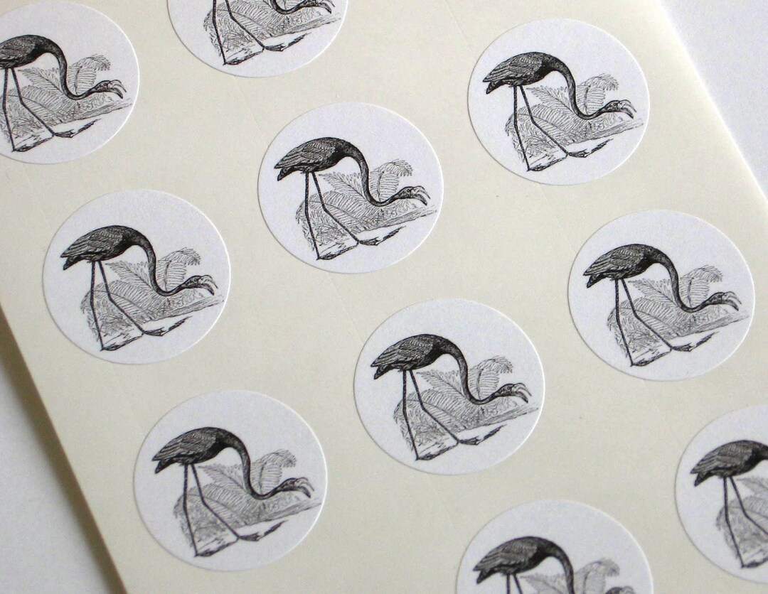 Flamingo Stickers One Inch Round Seals - Etsy