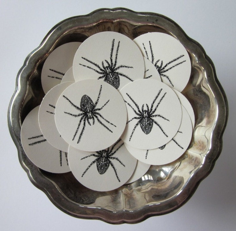 Spider Tags Round Gift Tags Set of 10 - Etsy