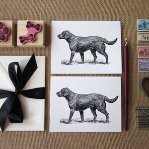 Black Labrador Retriever Dog Note Cards Stationery Set of 10 Cards in ...