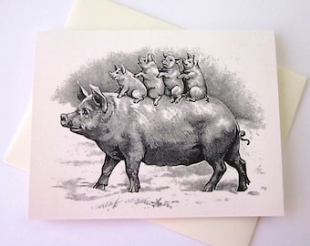 Pine Tree Note Card Set of 10 in White or Light Ivory With | Etsy