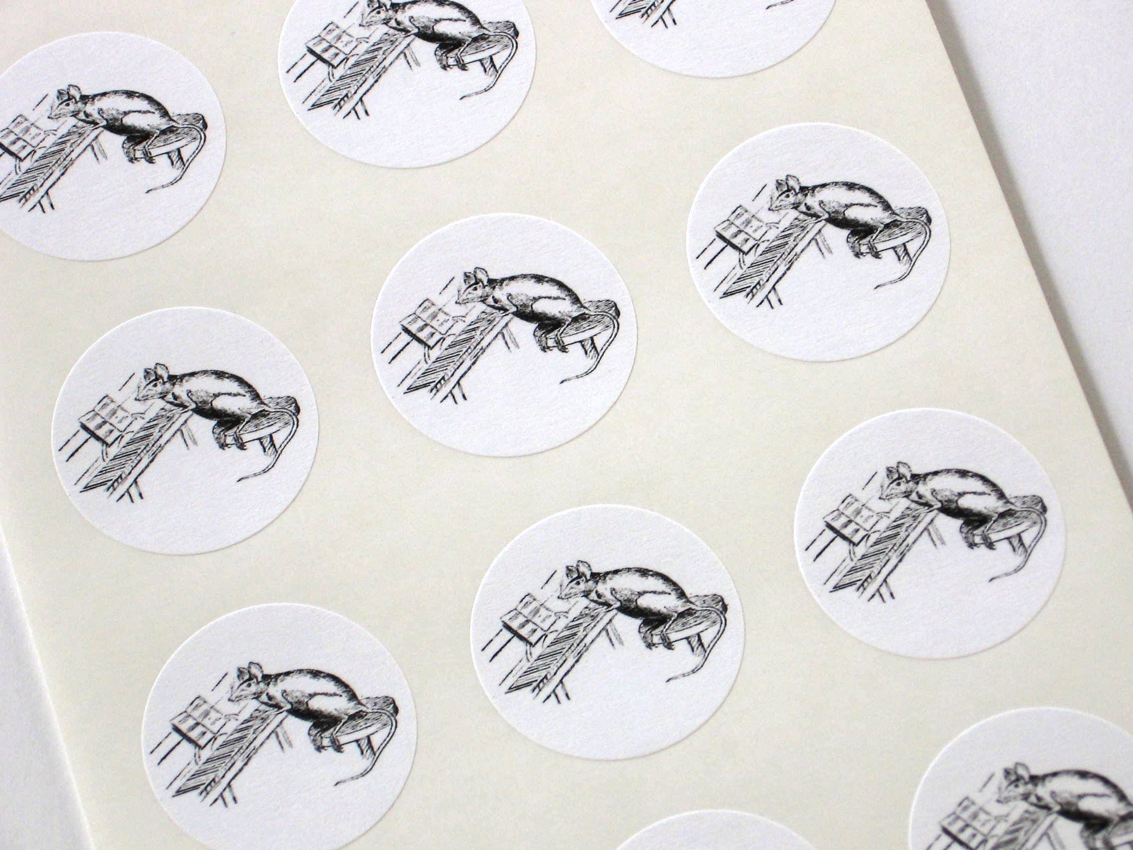 Mouse Stickers One Inch Round Seals | Etsy