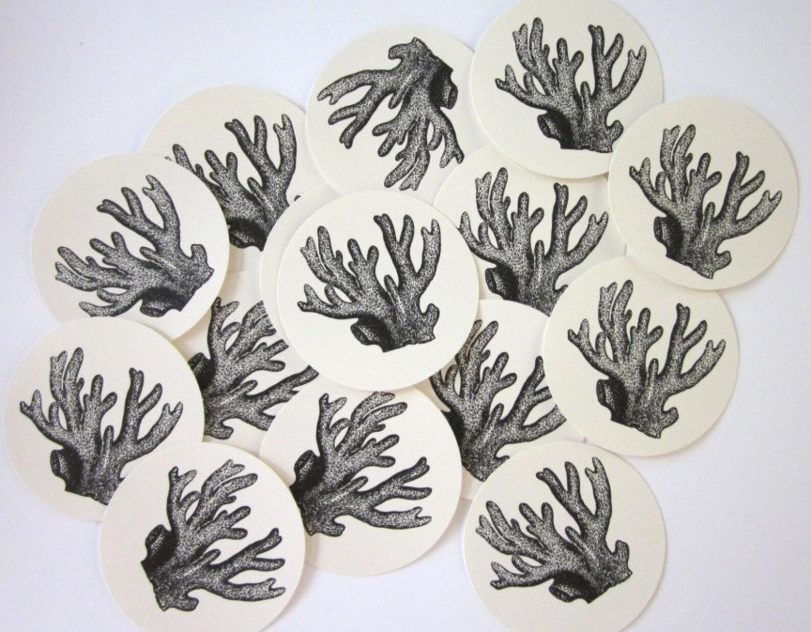 Coral Tags Round Paper Gift Tags Set of 10 - Etsy