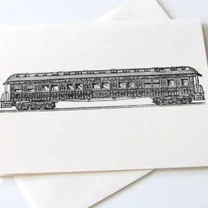 Train Note Cards Stationery Set of 4 Cards in White or Light Ivory With ...