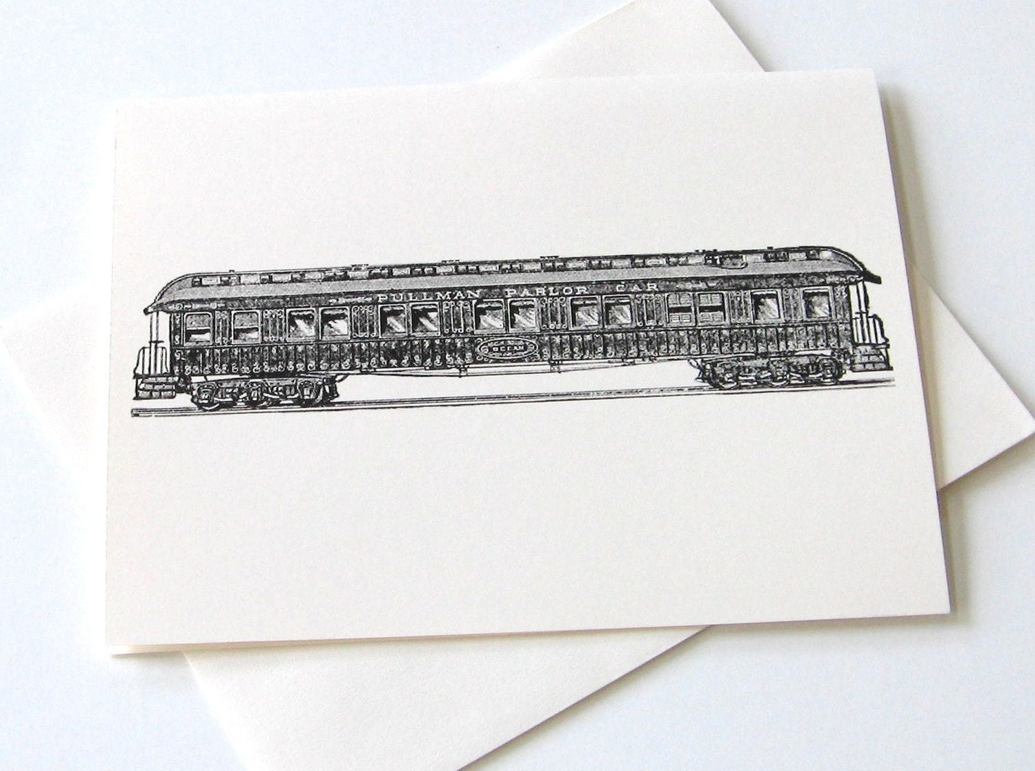 Train Note Cards Stationery Set of 4 Cards in White or Light | Etsy