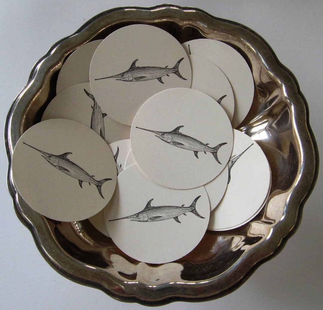 Swordfish Tags Set of Ten Round Paper Gift Tags - Etsy