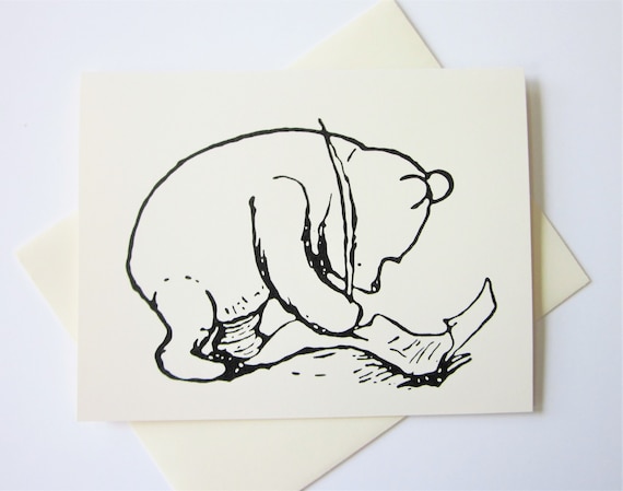 Winnie the Pooh Letter Writing Note Card Set of 10 in White or | Etsy