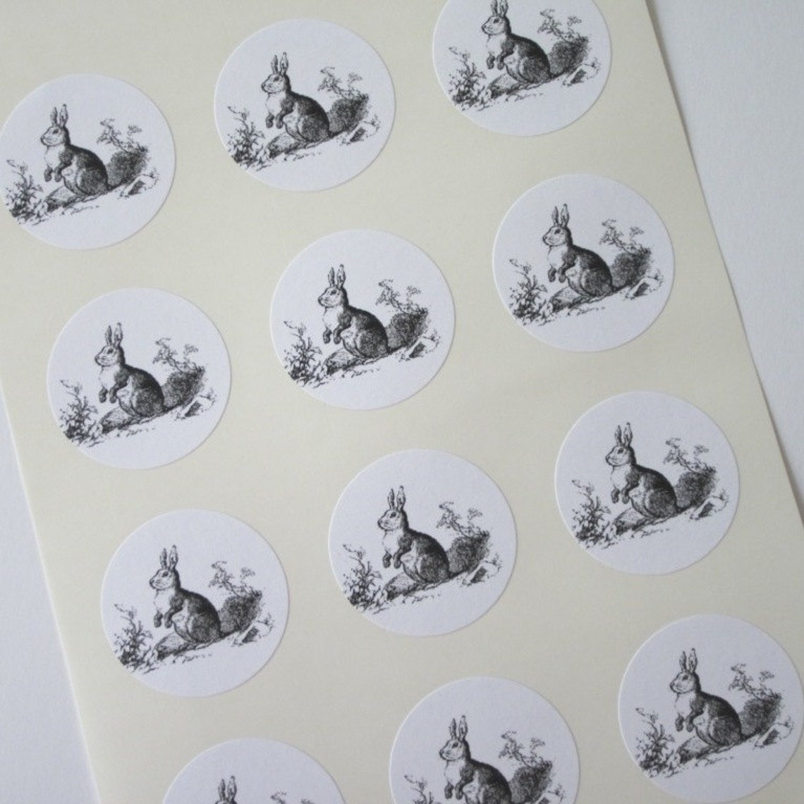 Rabbit Bunny Stickers One Inch Round Seals - Etsy