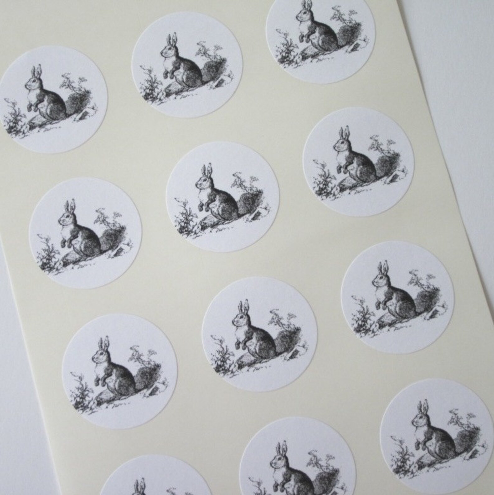 Rabbit Bunny Stickers One Inch Round Seals - Etsy