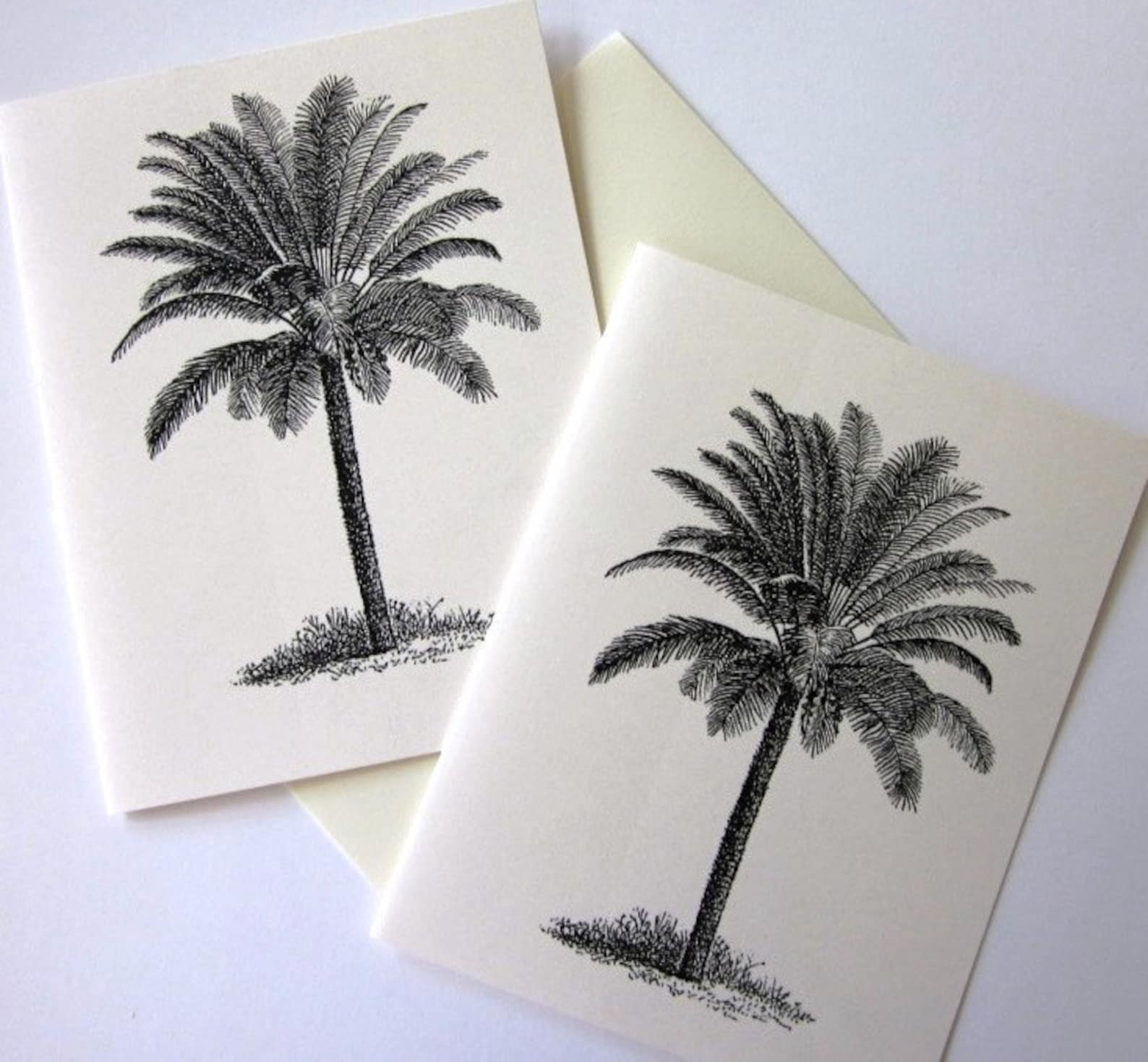 Palm Tree Note Card Set of 10 With Matching Envelopes - Etsy