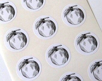 Orange Fruit Stickers One Inch Round Seals - Etsy