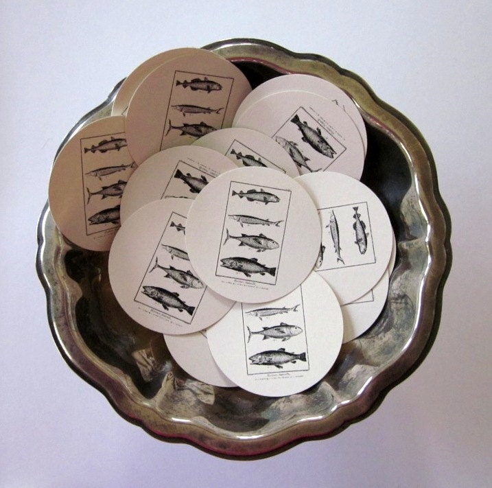 Fish Tags Round Paper Gift Tags Set of 10 - Etsy