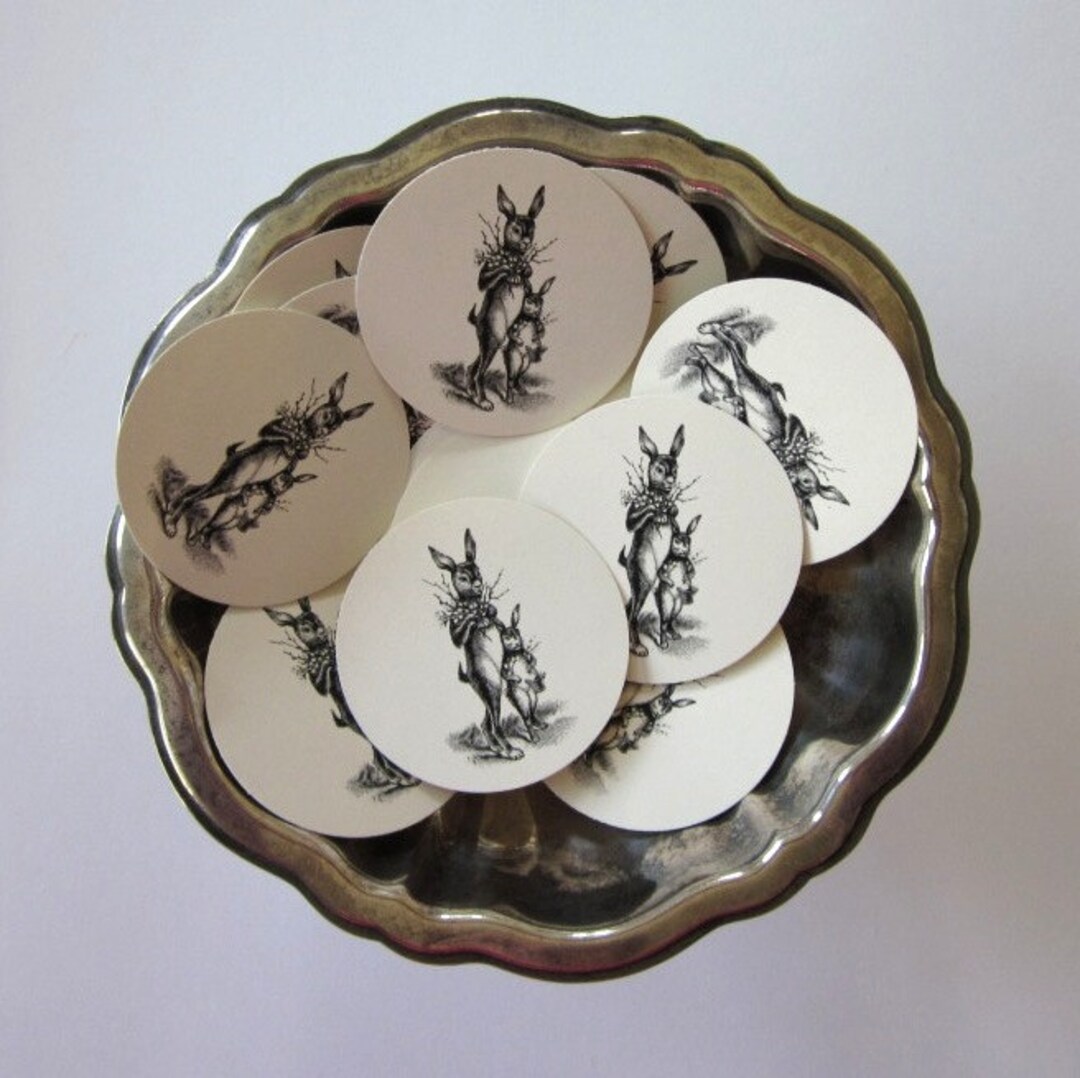 Easter Bunny Tags Round Paper Gift Tags Set of 10 - Etsy