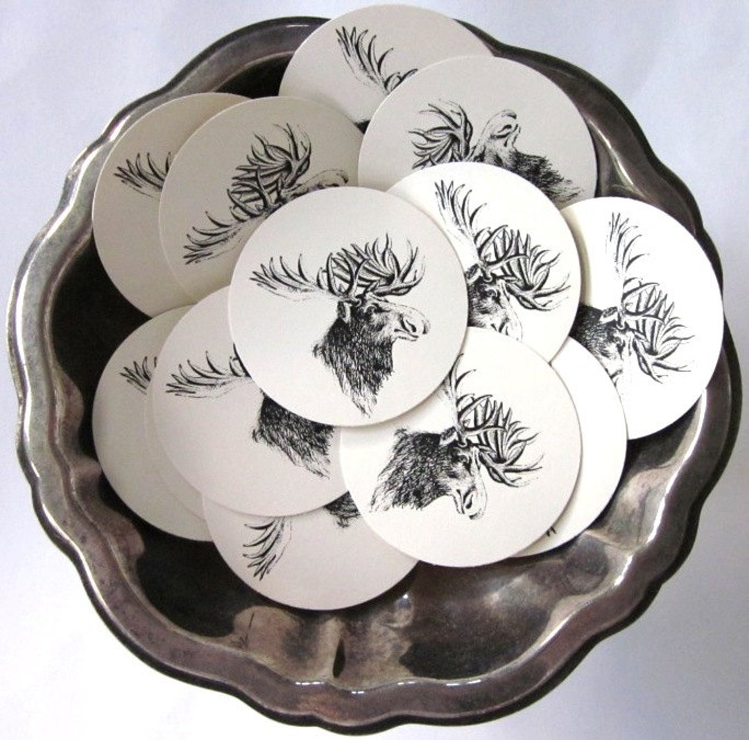 Moose Tags Round Paper Gift Tags Set of 10 - Etsy