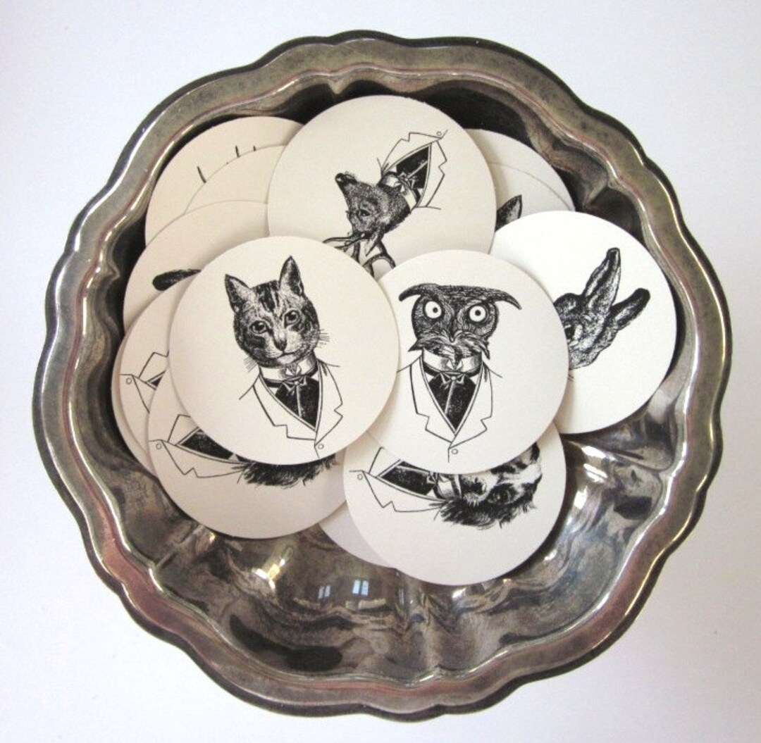 Animal Tags Round Paper Gift Tags Set of 10 - Etsy