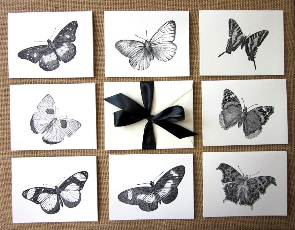 Butterfly Note Cards Set of 10 With Matching Envelopes - Etsy