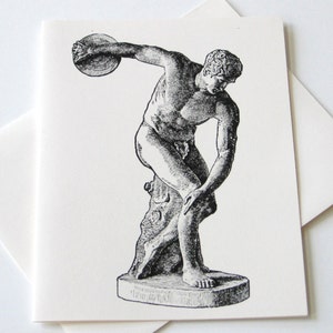 Greek Statue Note Card Set of 10 in White or Light Ivory With Matching ...