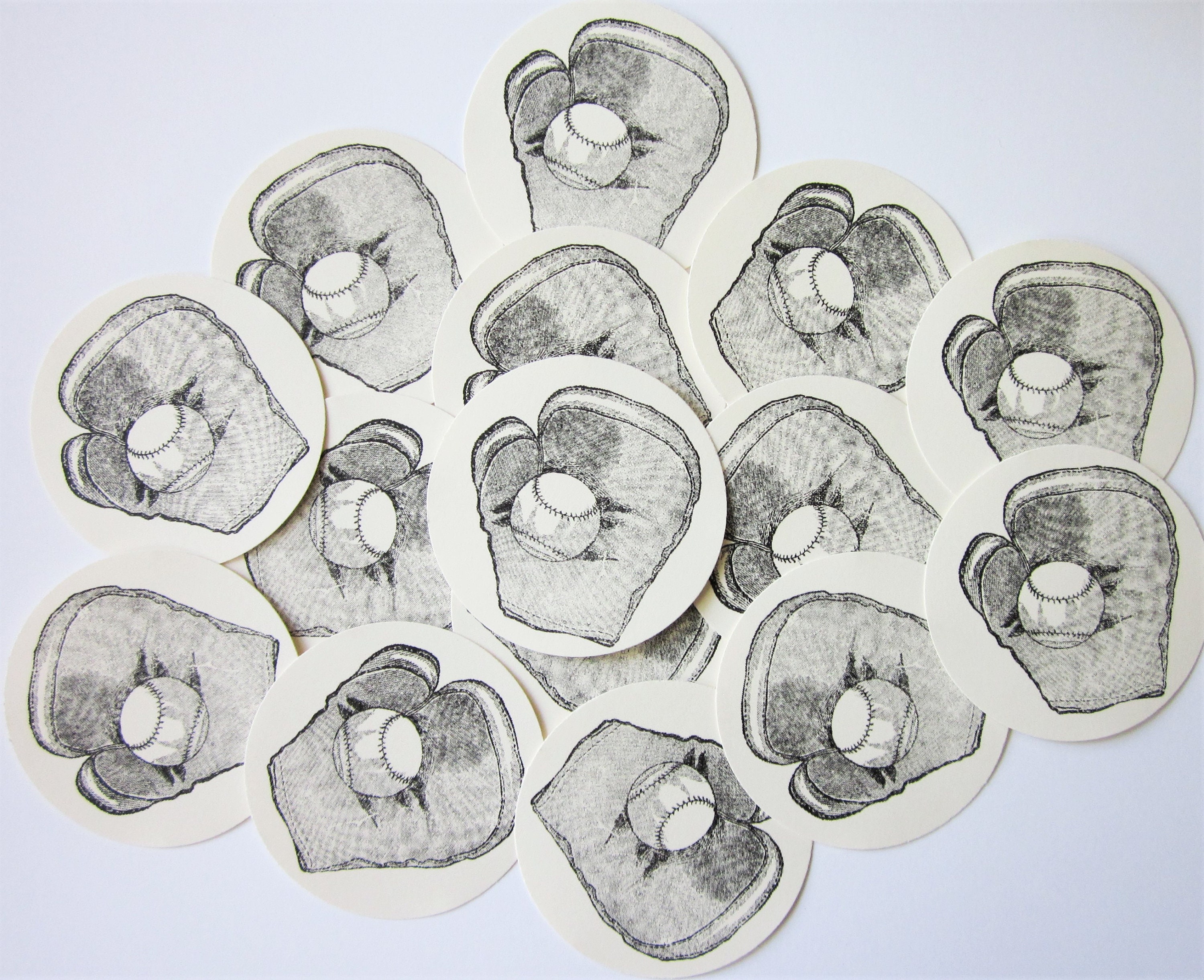 Baseball Glove Mitt Tags Round Paper Gift Tags Set of 10 | Etsy