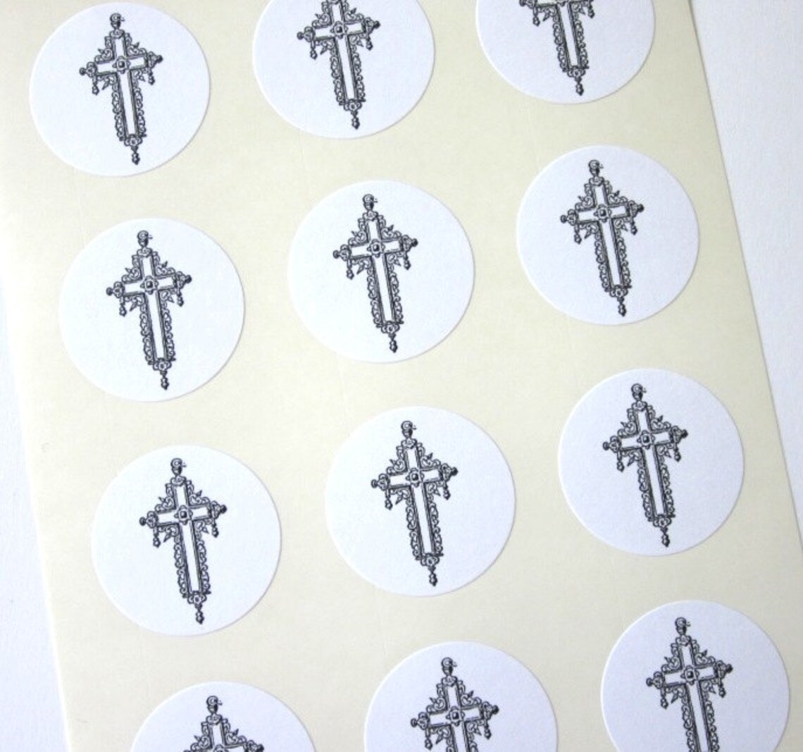 Cross Tags Round Paper Gift Tags Set of 10 | Etsy
