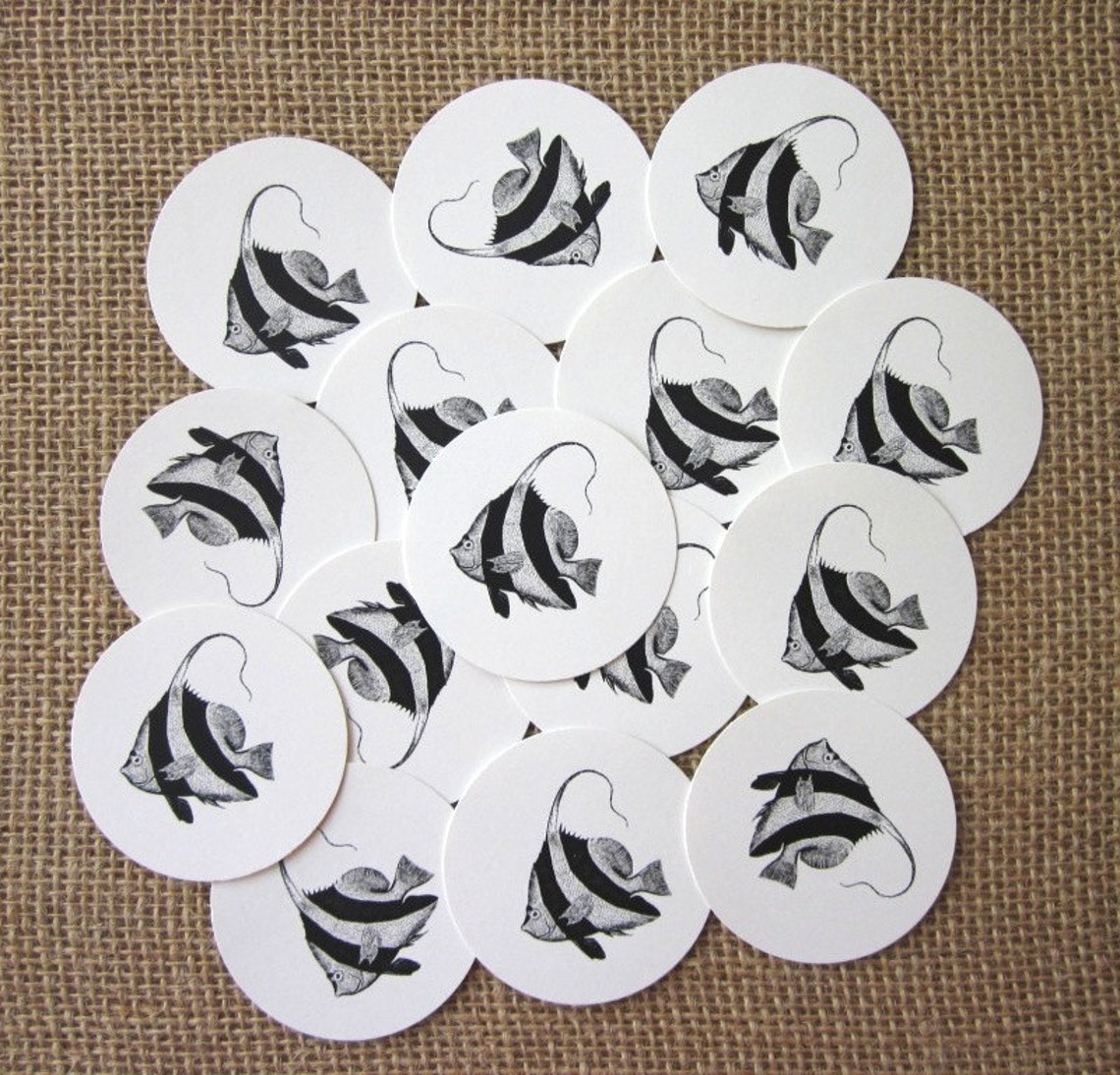 Angel Fish Tags Round Paper Gift Tags Set of 10 | Etsy