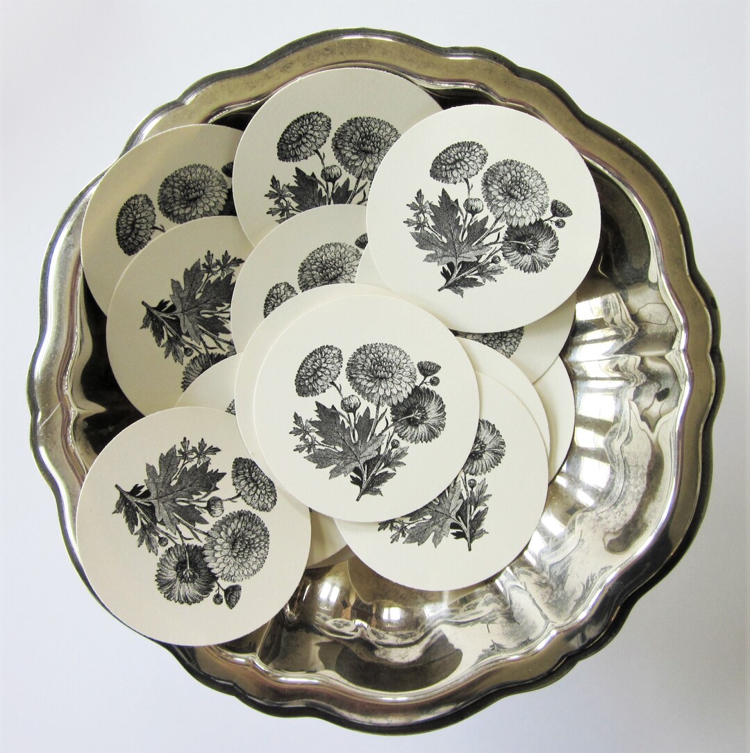 Chrysanthemum Flower Round Gift Tags Set of 10 - Etsy