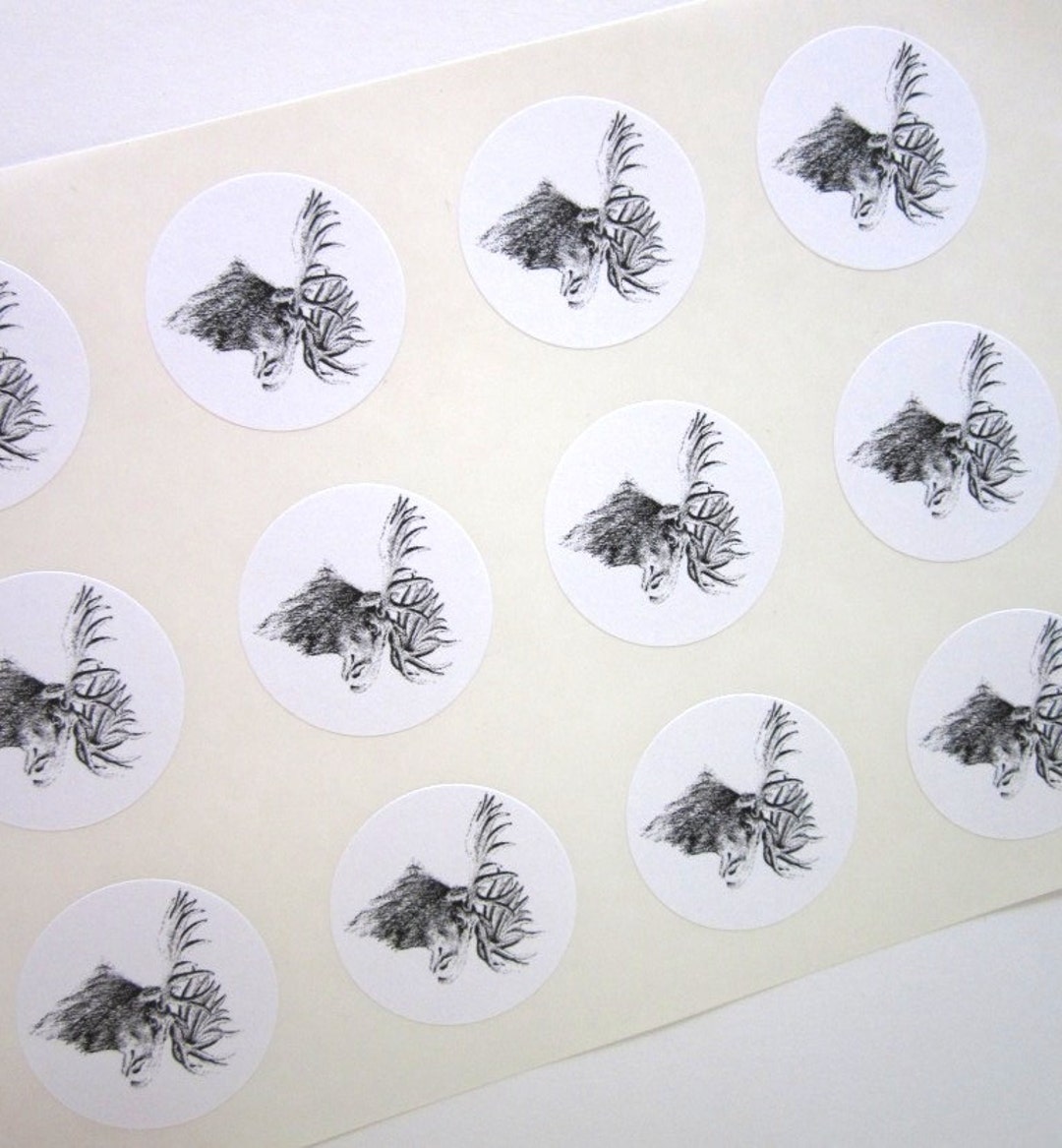 Moose Stickers One Inch Round Seals - Etsy