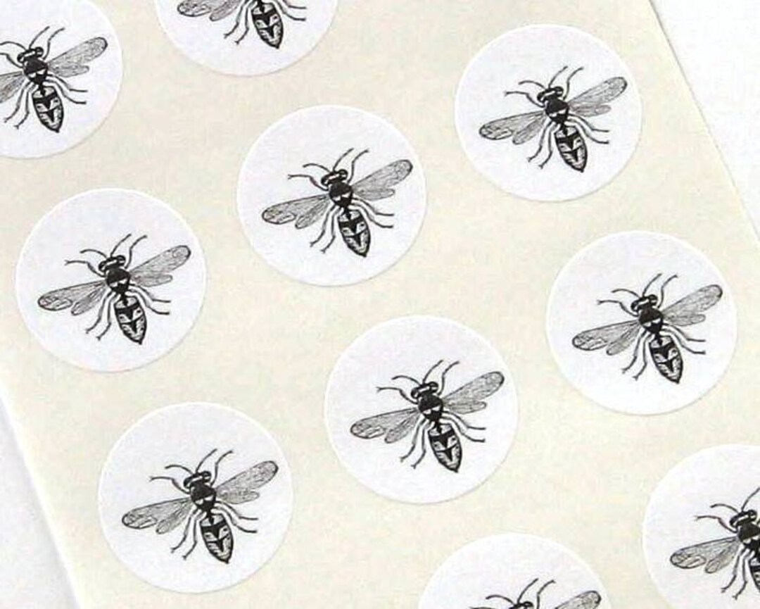 Bee Wasp Stickers One Inch Round Seals - Etsy