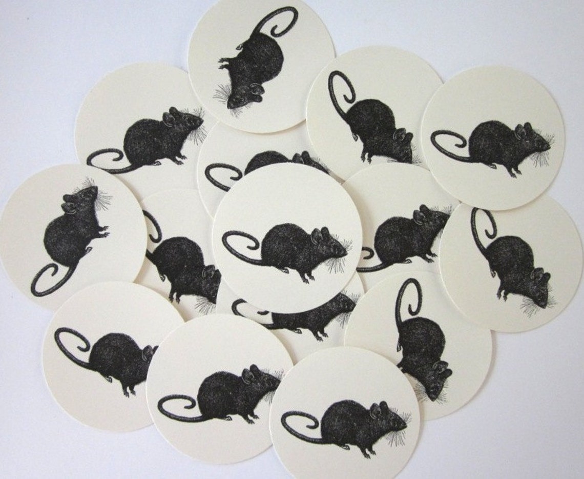 Mouse Rat Tags Round Gift Tags Set of 10 | Etsy