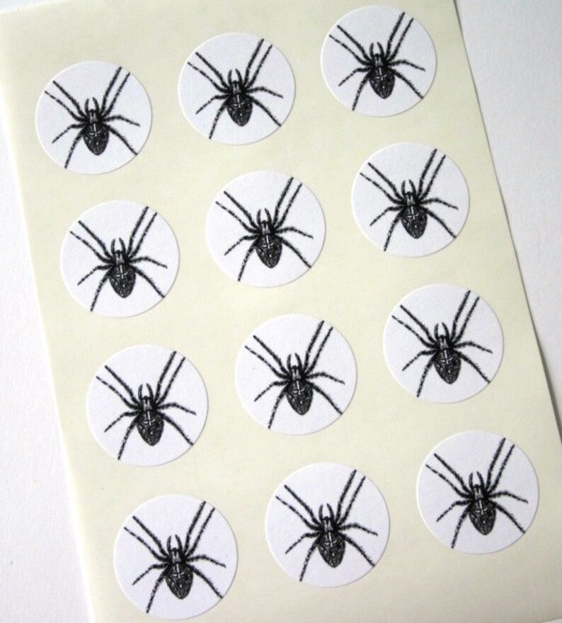 Spider Stickers One Inch Round Seals - Etsy