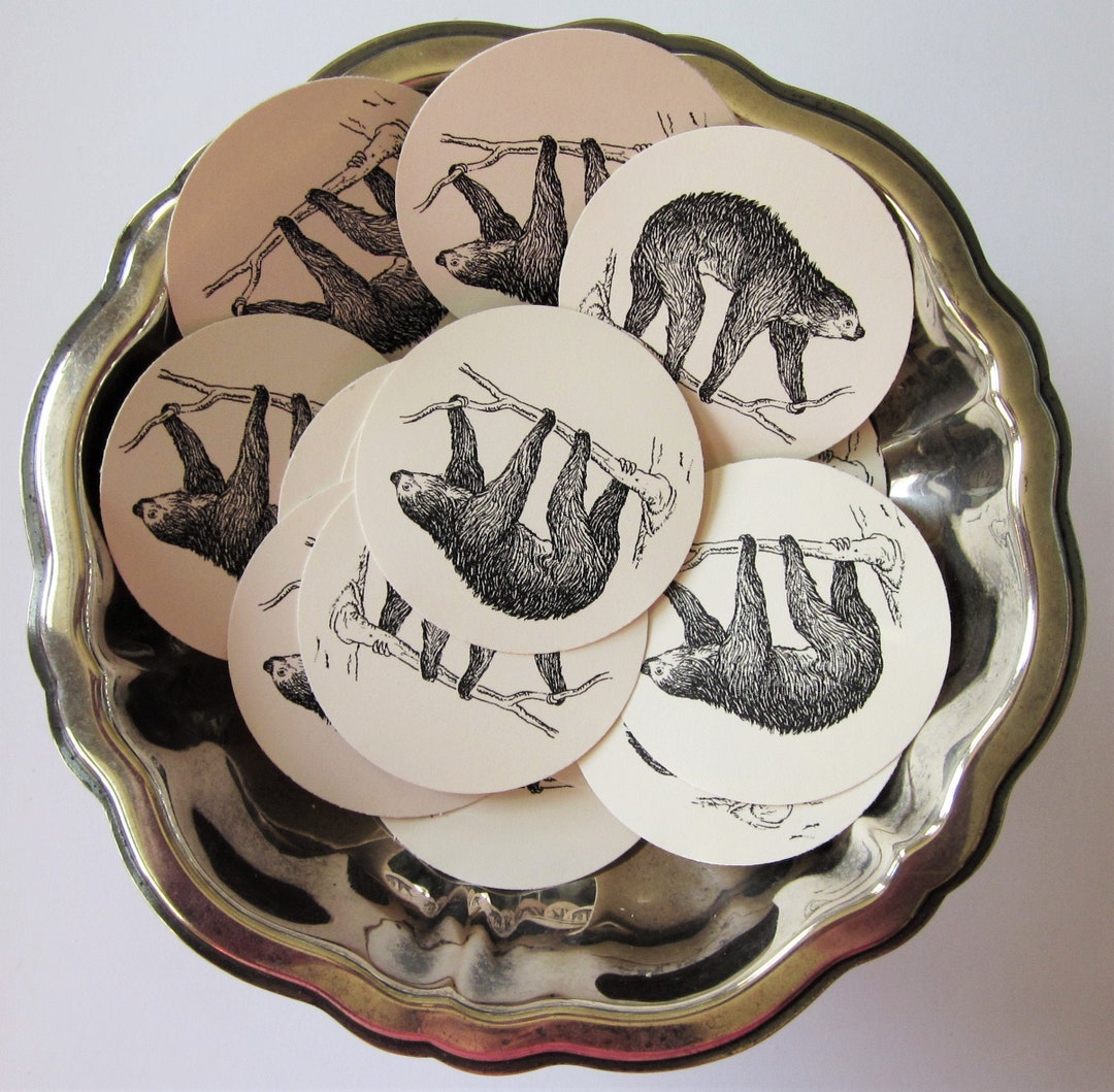 Sloth Tags Round Gift Tags Set of 10 - Etsy