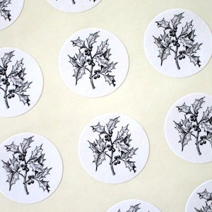 Holly Stickers One Inch Round Seals - Etsy