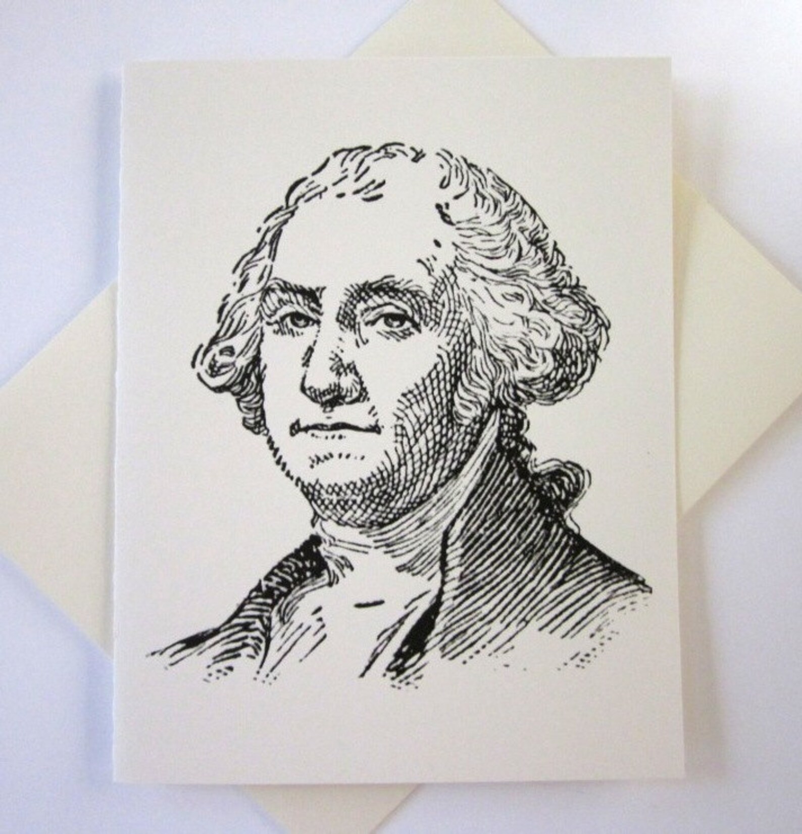 President George Washington Cards Set of 10 in White or Light - Etsy