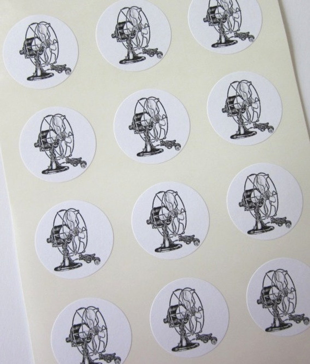 Vintage Fan Stickers One Inch Round Seals - Etsy