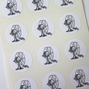 Vintage Fan Stickers One Inch Round Seals - Etsy