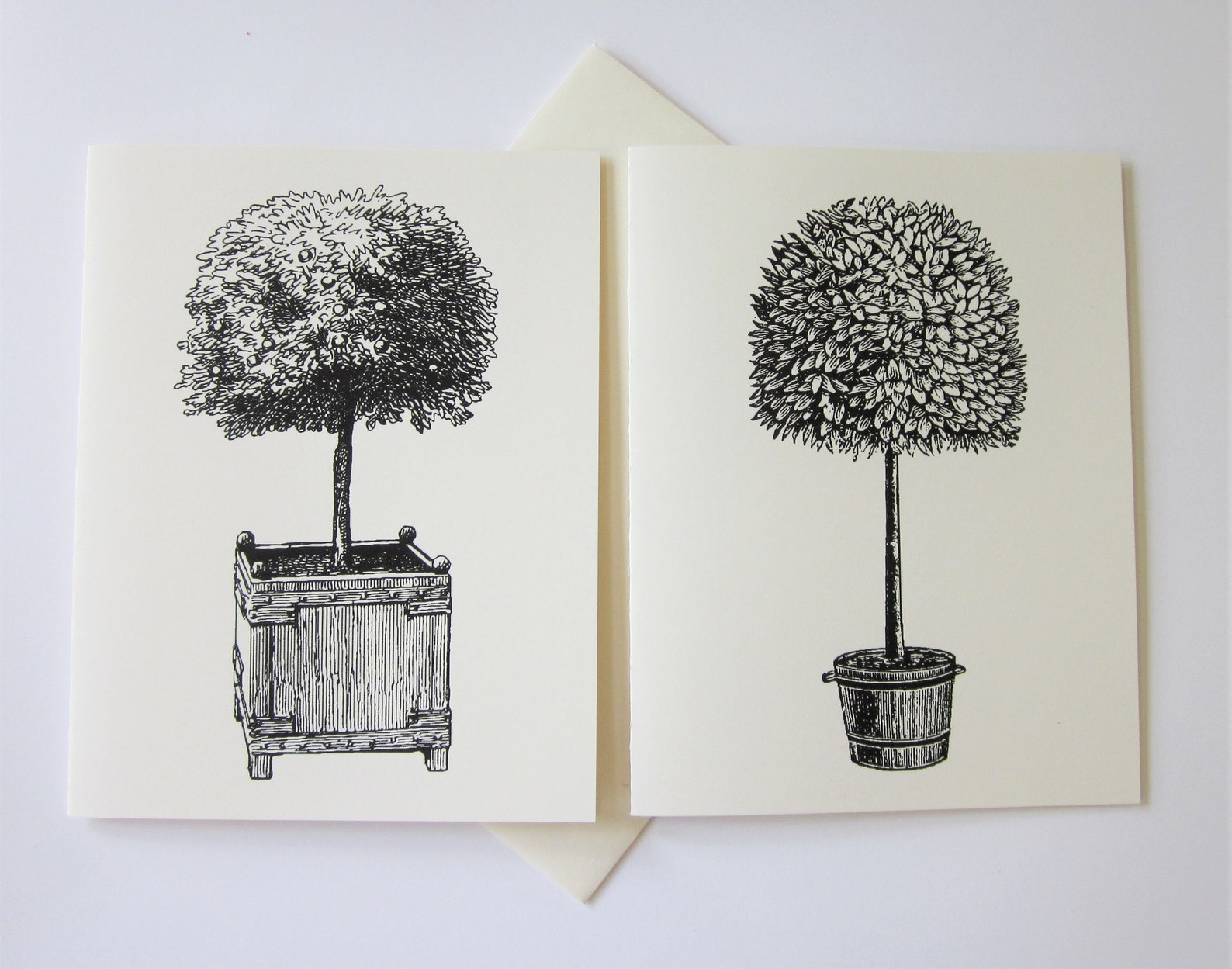 Topiary Trees Note Cards Set of 10 With Matching Envelopes - Etsy