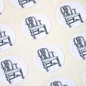 Vintage Chair Stickers One Inch Round Seals - Etsy