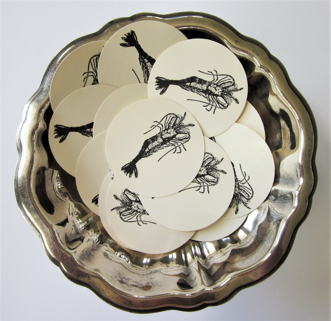 Shrimp Round Gift Tags Set of 10 - Etsy