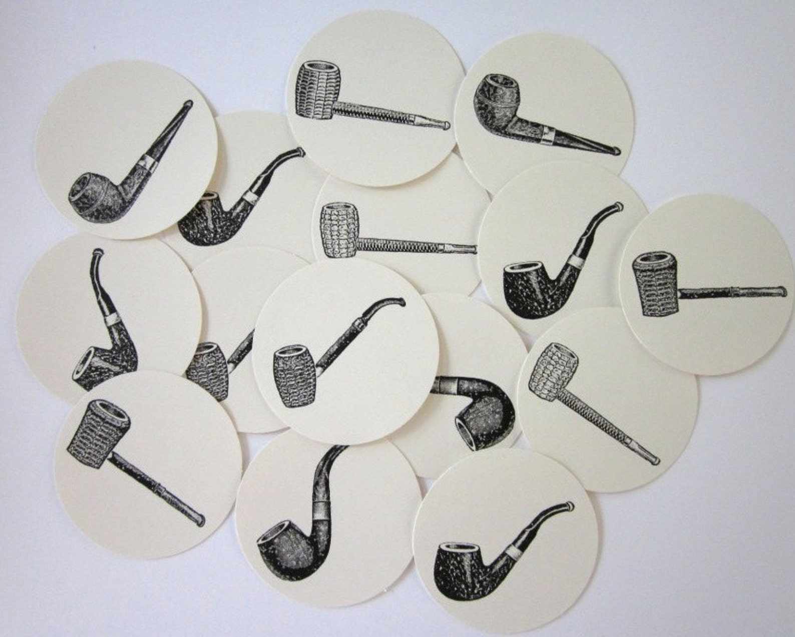 Pipe Tags Round Paper Gift Tags Set of 10 | Etsy