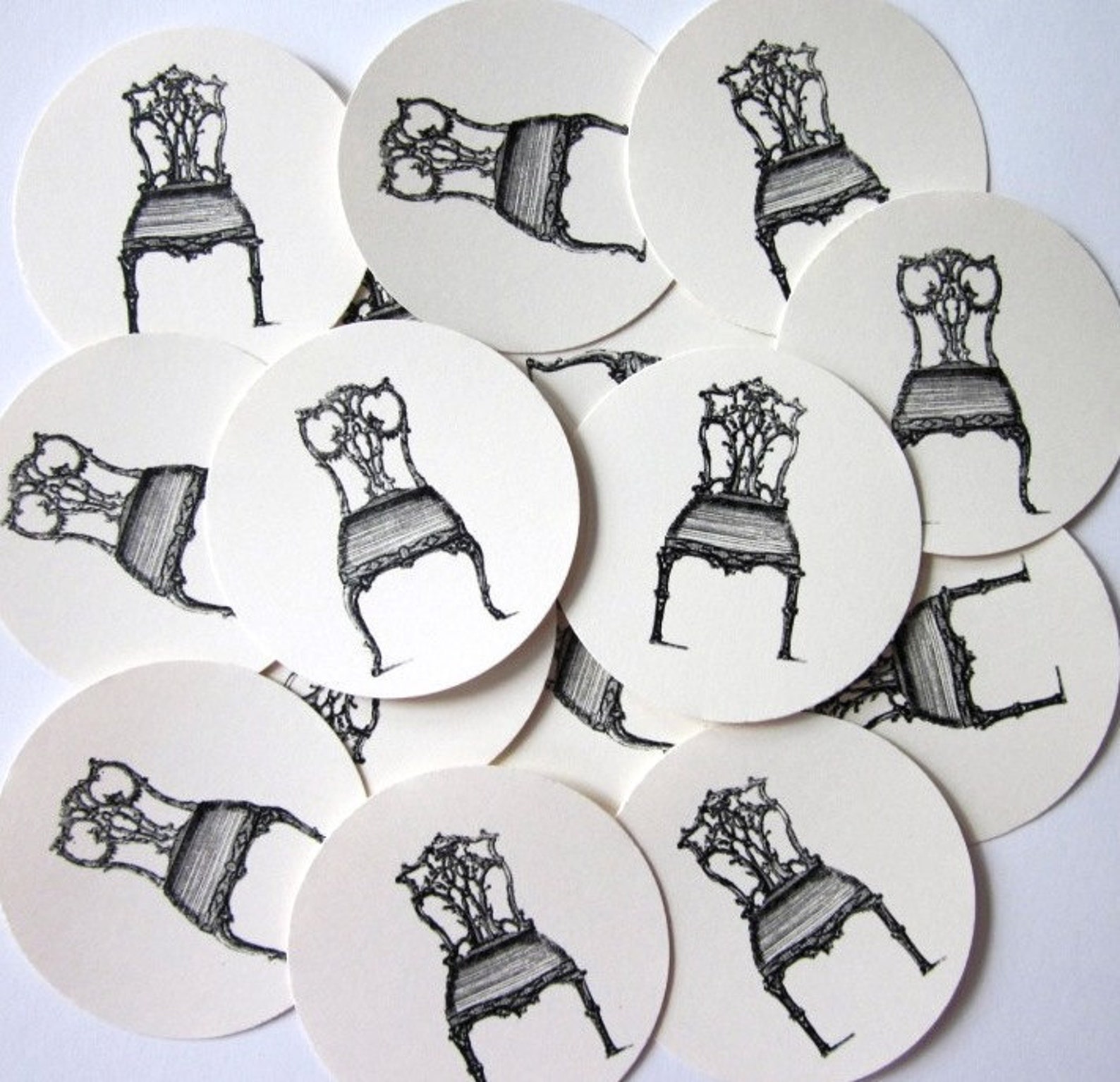 Vintage Chair Tags Round Gift Tags Set of 10 - Etsy