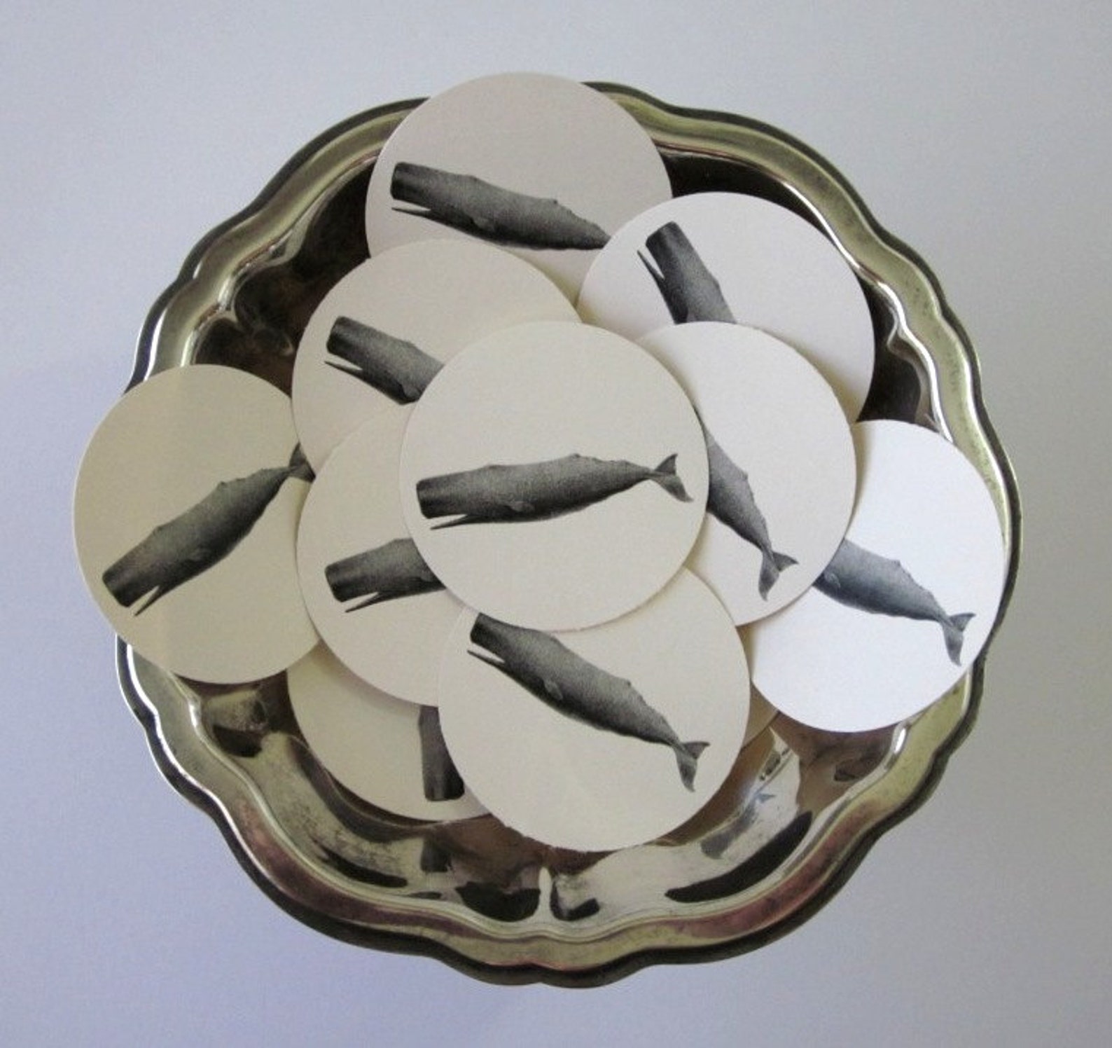 Whale Tags Round Gift Tags Set of 10 - Etsy